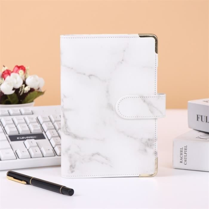 Couverture de cahier de reliure en PU,A5 horizon,rose marbré,bricolage,agenda,agenda,licence ...