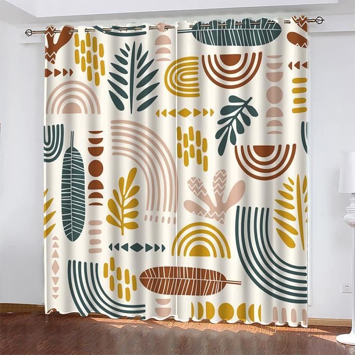 Rideau Occultant - Motif Rayé - Chambre Fille - Multicolore - Lot de 2 ...