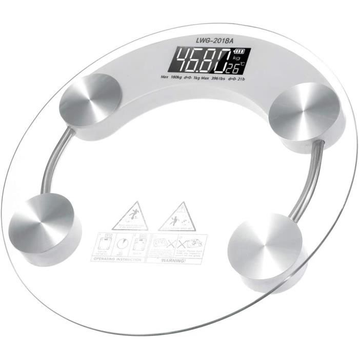 Pèse-Personne numérique Poids Verre électronique Balance 180KG Salle de ...