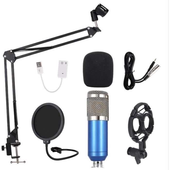 BM-800 Microphone à Condensateur Kit, Micro Studio Streaming Professionnel avec Suspension Bras ...