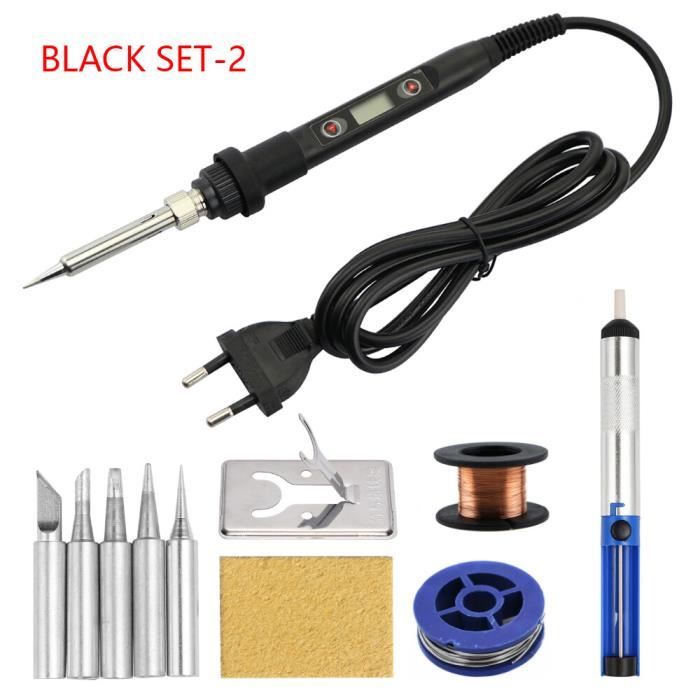 Poste a souder,Fer à souder électrique 80W LCD,température réglable,Kit d'outils de réparation ...