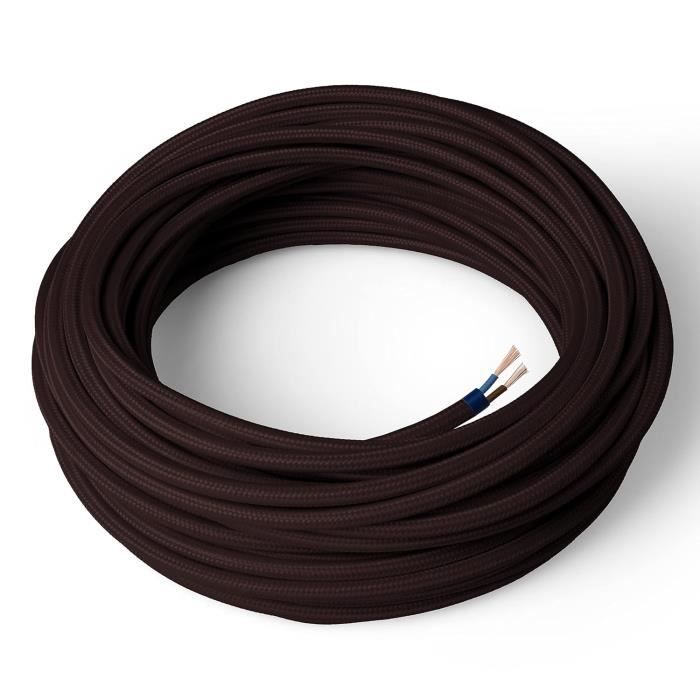 Câble Électrique Textile Couleur Marron, Rond, Soie, 50 Mètres, À 2 ...