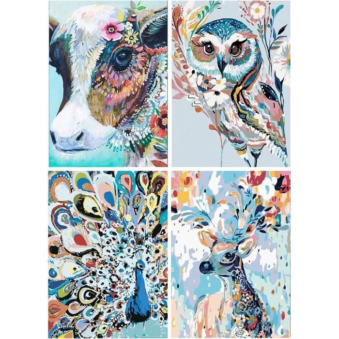 5D Diy Diamond Painting Animaux 30 X 40 Cm Lot De 4 Diamond Painting ...