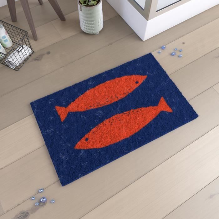 Tapis de douche poissons Marine 60 x 90cm - Cdiscount Maison