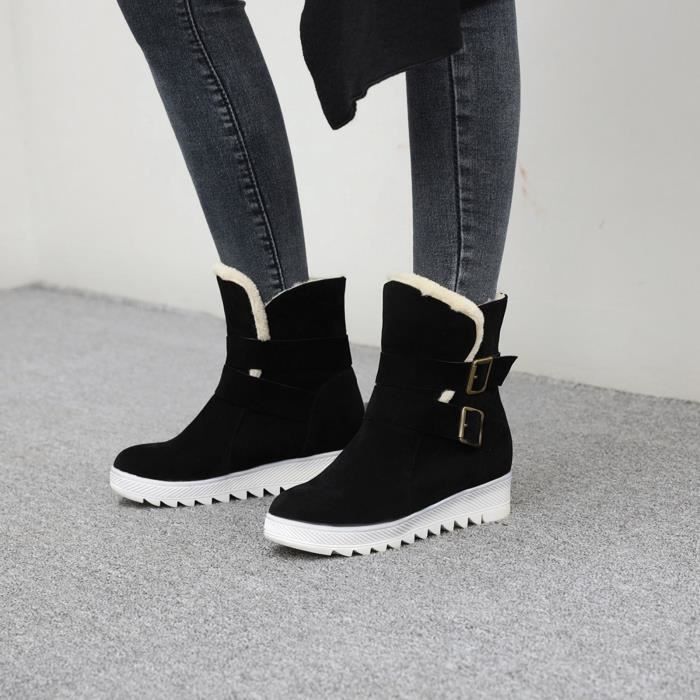Bottes de neige automne et hiver bout rond mode chaud fourrure bottes ...