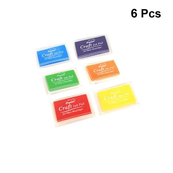 6Pcs Kids Craft Ink Pad Tampon encreur coloré Non-toxique lavable doigt ...