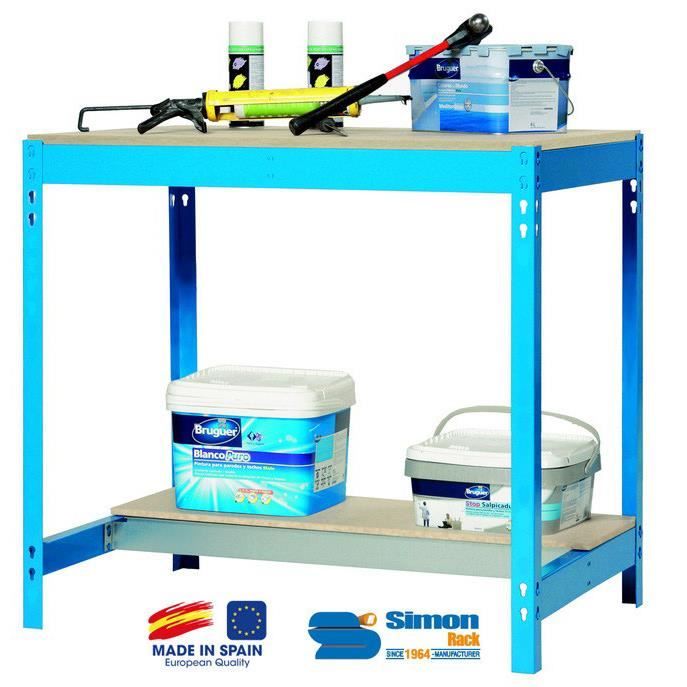 Etabli - SIMON RACK - BT-0 BOX 1200 BLEU/BOIS - Charge 600Kg - Facile assemblage - Cdiscount ...