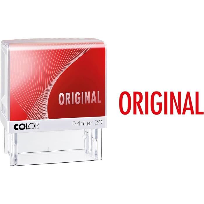 COLOP Tampon encreur avec texte original Printer 20, impression rouge ...