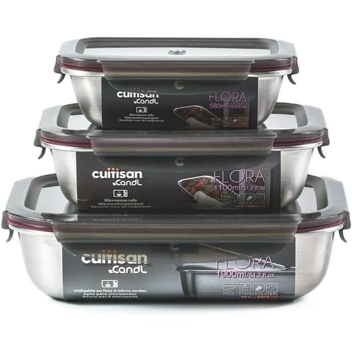 Cuitisan – Pack de 3 boites alimentaires en inox compatible au micro ...