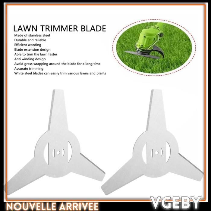 VGEBY Lame de débroussailleuse 3 dents en acier inoxydable anti-enroulement pour tondeuse à ...