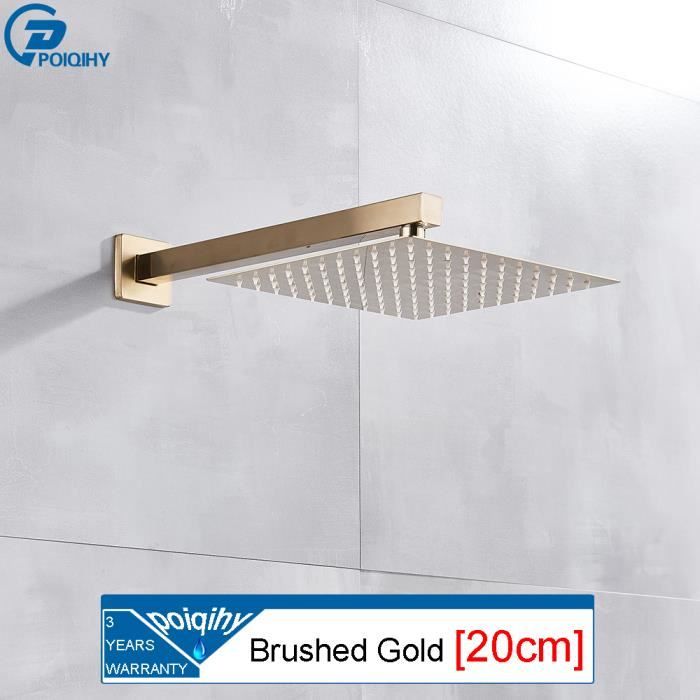 POMMEAU DE DOUCHE,Brushed Gold 8 inch--POIQIHY pomme de douche pluie ...