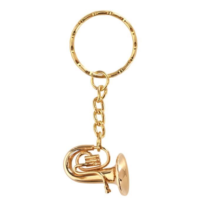 Zerodis mini instrument tuba Porte-clés Tuba en laiton porte-clés ...
