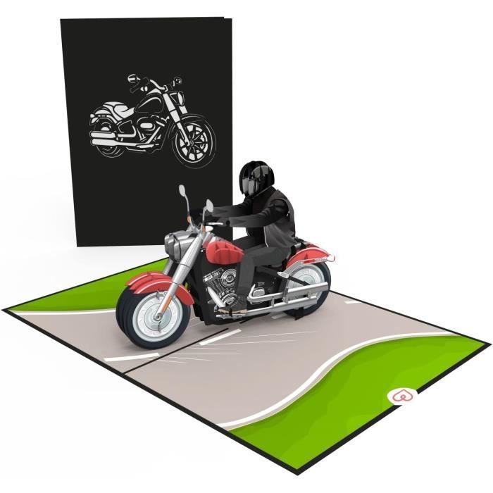 Carte pop up de moto Carte d'anniversaire 3D amusante pour homme ...