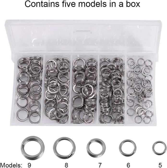 200 Pcs Kit Anneaux Brisés en Acier Inoxydable Connecteurs Haute ...