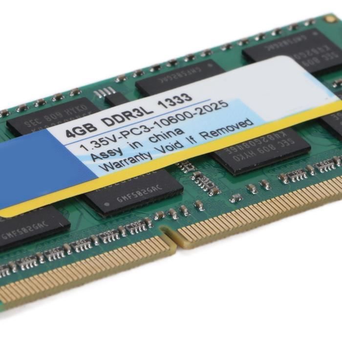 RAM DDR3L - MXZZAND - 4 Go - 1333 MHz - Dissipation Thermique Efficace ...