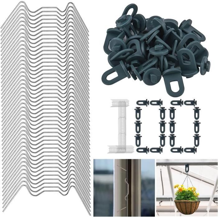 Slips de Vitrage pour Serre Clips de Vitrage Serre 50 Pcs Type W Clips ...
