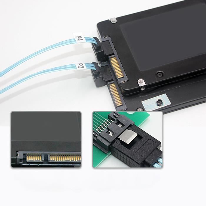 RAN câble 6 SATA vers 6 SATA Câble Mini SAS 6 SATA vers 6 SATA câble ...