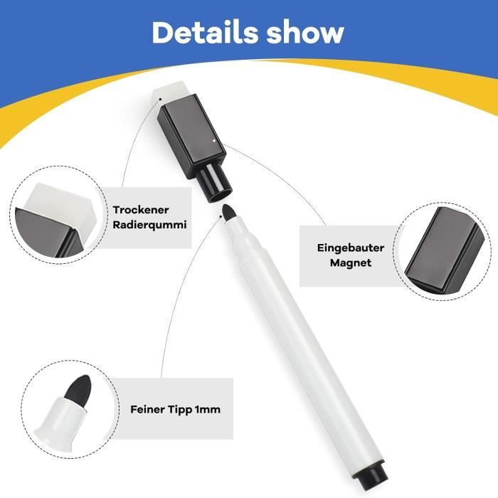 Marqueur Tableau Blanc Effacable - Feutre Tableau Blanc Effacable ...
