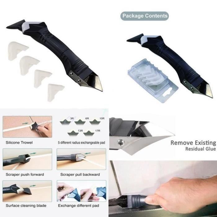 Kit d'outils pour enlever le mastic silicone 3 en 1 - Cdiscount Bricolage