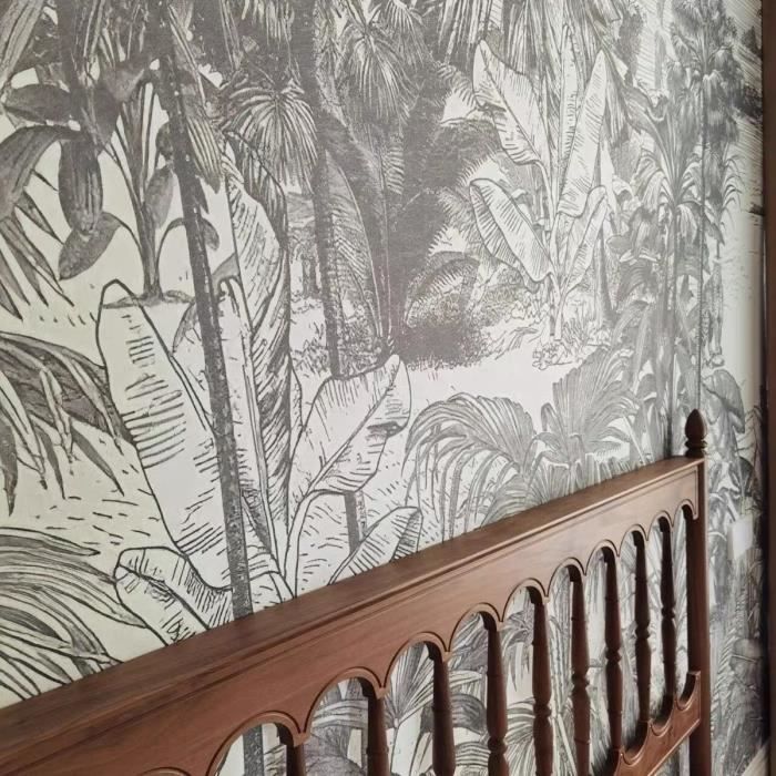 Papier peint - AUTREMENT - Jungle bananier - Noir et blanc - 350x256cm ...