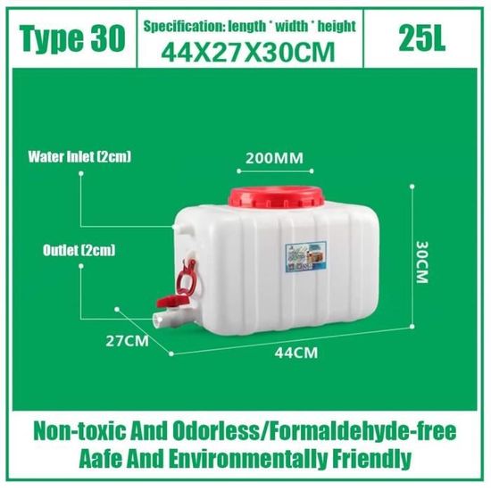 Réservoir Stockage d'eau Grande Capacité Portable Grande Capacité Réservoir D'eau 25L-45L-80L ...
