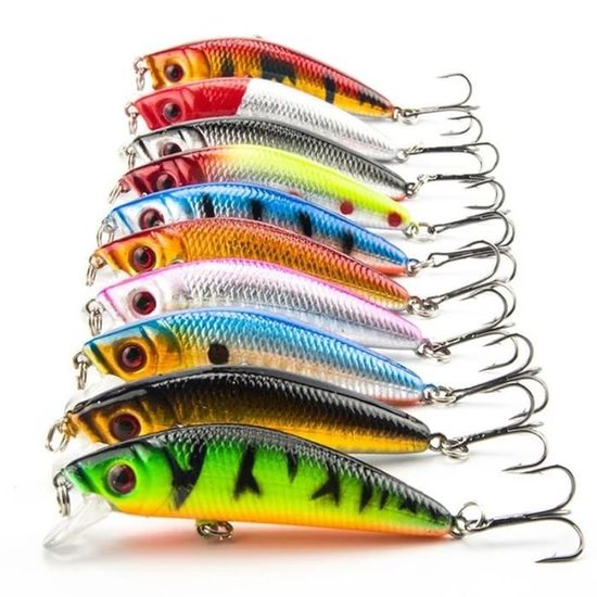 Pêche,Lot d'appâts artificiels durs pour la pêche,leurre pour attraper ...