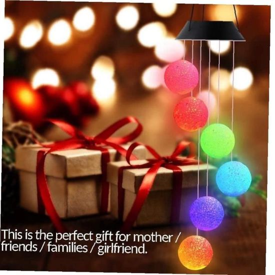 Solaire éolien powered chime lumière couleurs-changeant de couleurs ...