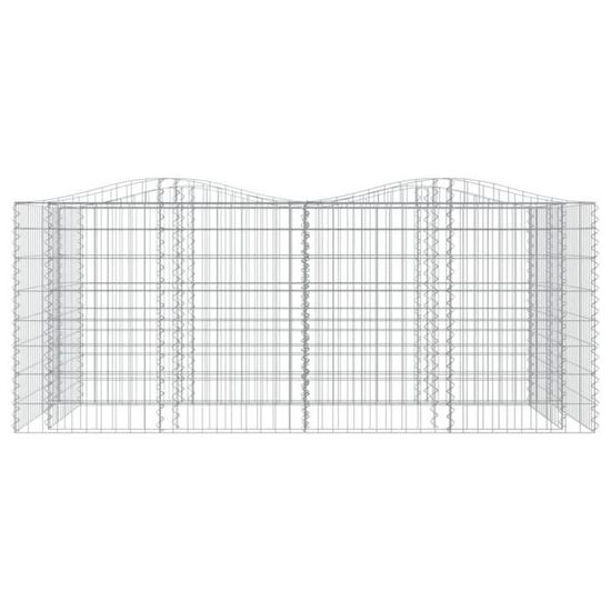 Lit surélevé à gabions arqué 200x100x100 cm Fer galvanisé - SALUTUYA ...