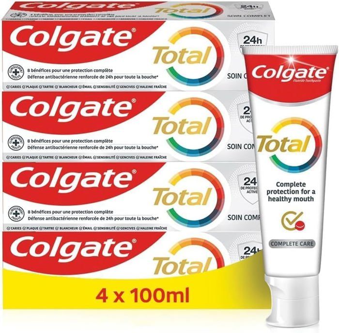 Dentifrice - COLGATE - Total - Soin Complet - Anti-Caries - 4 x 100 ml - Cdiscount Au quotidien