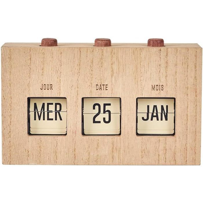 Calendrier Flip Flap en Bois Brut, Élément Décoratif Fonctionnel pour ...