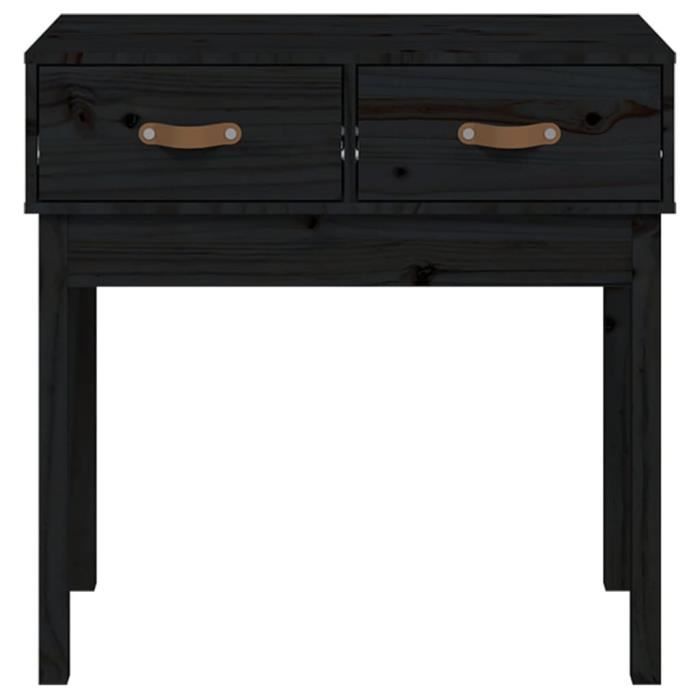 Akozon Table console Noir 76,5x40x75 cm Bois massif de pin ...