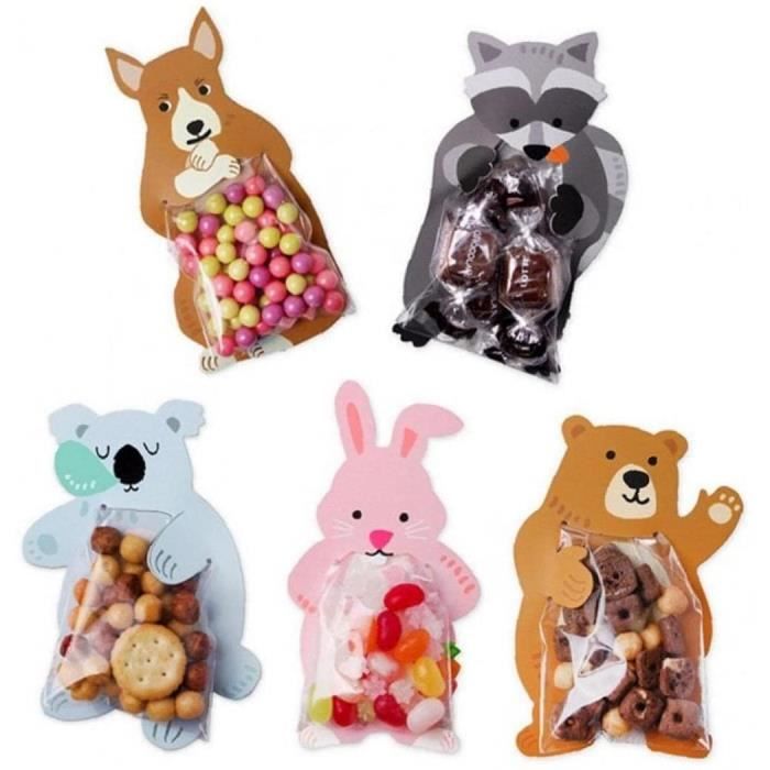 Sacs De Bonbons Clairs 50pcs Dessin Animé De Pâques Cadeau Autoadhésif ...