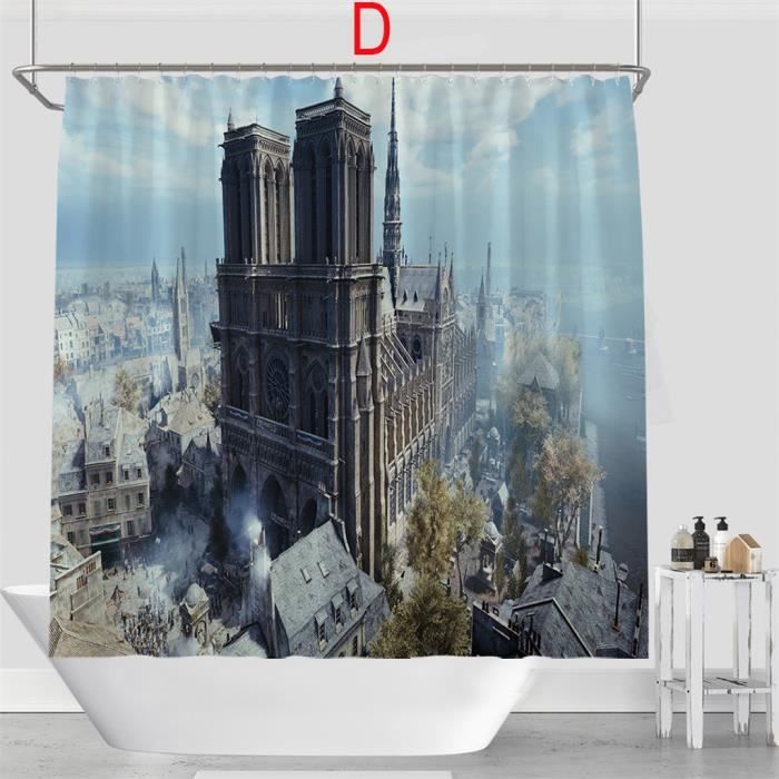 Rideau de douche en tissu LIP90509005D FIBRE LUMINEUSE - Cdiscount Maison