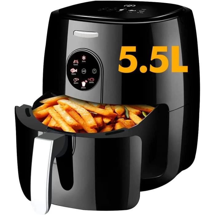 Airfryer 5.5L Friteuse à air chaud sans huile, ensemble friteuse à air avec écran tactile ...