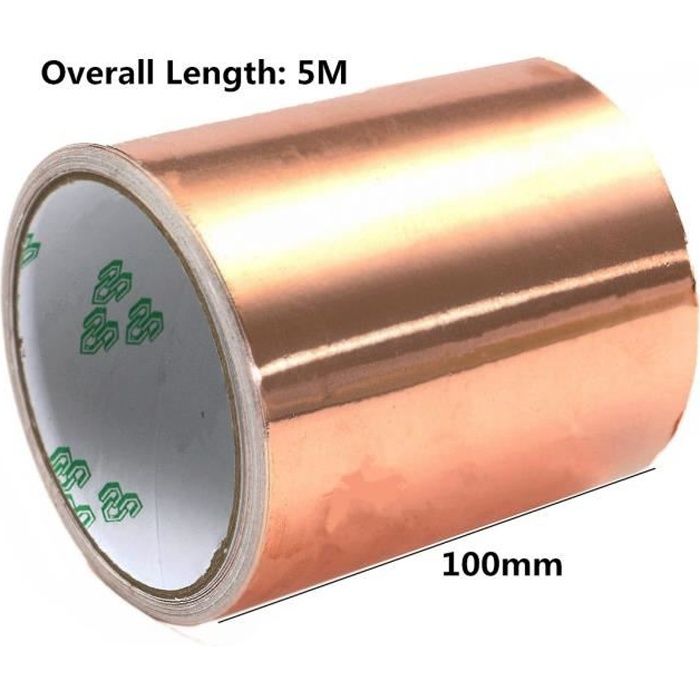 100mmx5M Pur Cuivre Rouleau EMI Conductive Guitare Blindage Ruban ...