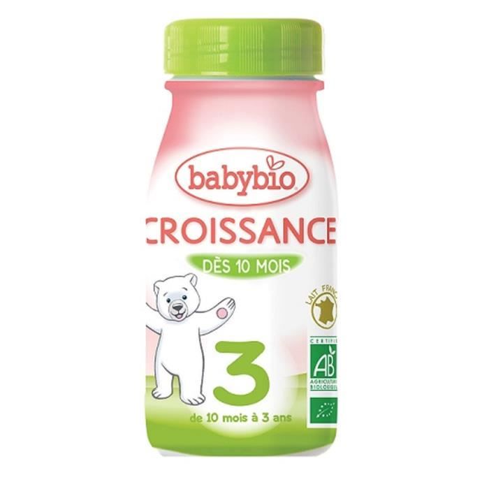 Babybio Lait Croissance Lait de Vache 3ème Âge Bio 25cl - Achat / Vente ...