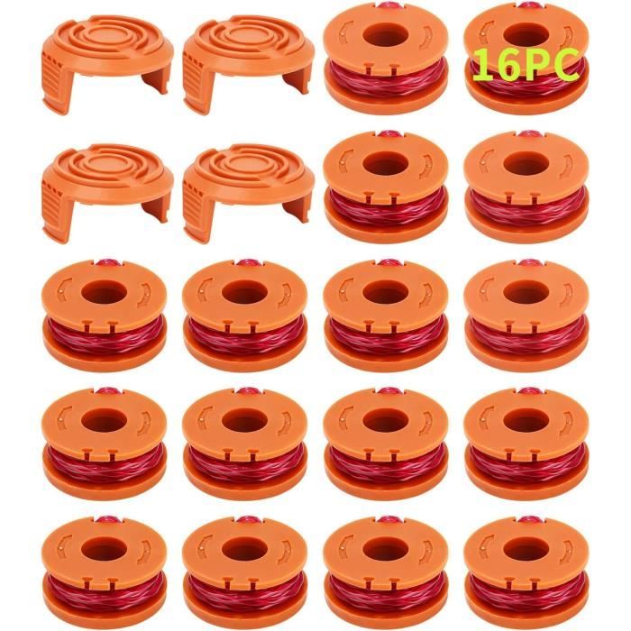 20 Pcs Fil Coupe Bordure Compatible avec Coupe Bordure WORX,Ø 1,65mm & 3m Bobine Fil Coupe ...