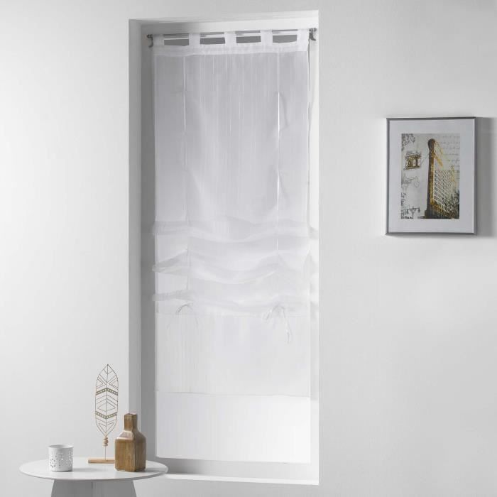 Store droit a passants 60 x 180 cm voile raye horizon Blanc - Cdiscount ...