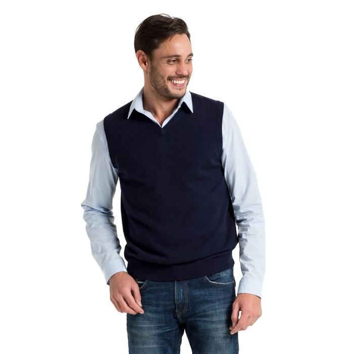 WoolOvers Pull sans manches Homme Bleu marine - Cdiscount Prêt-à-Porter