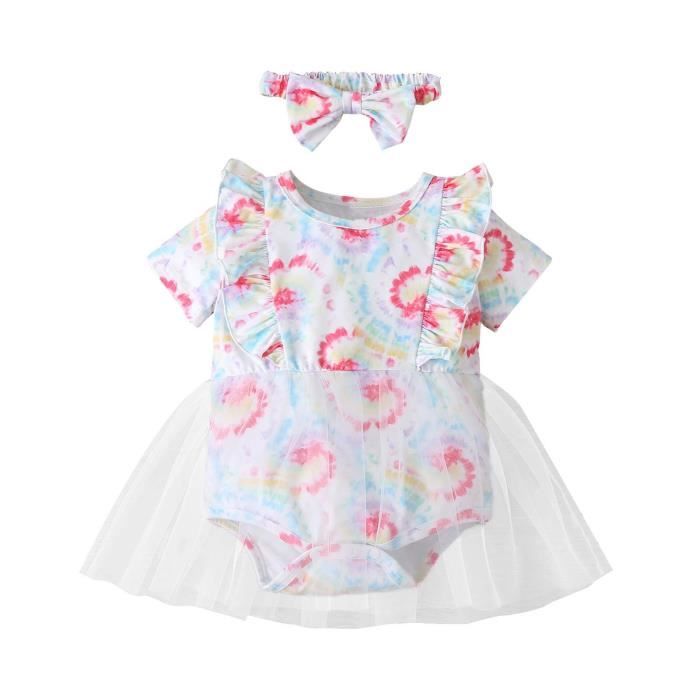 Enfant en bas âge bébé garçons filles été tie-dye fil net une pièce ...