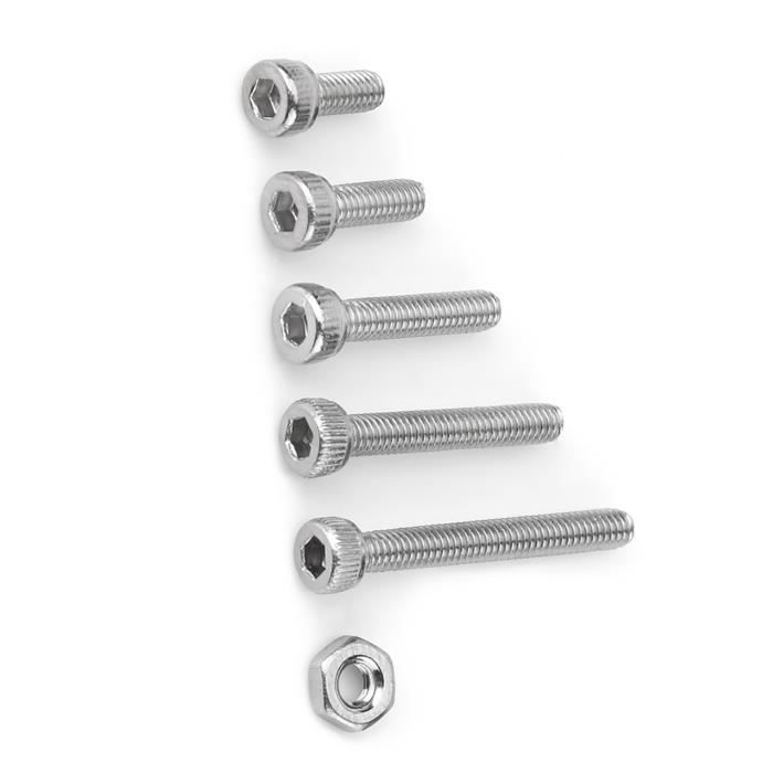 SALALIS Vis à six pans creux 210 pièces M2.5 en acier inoxydable SS304 vis à tête hexagonale et ...