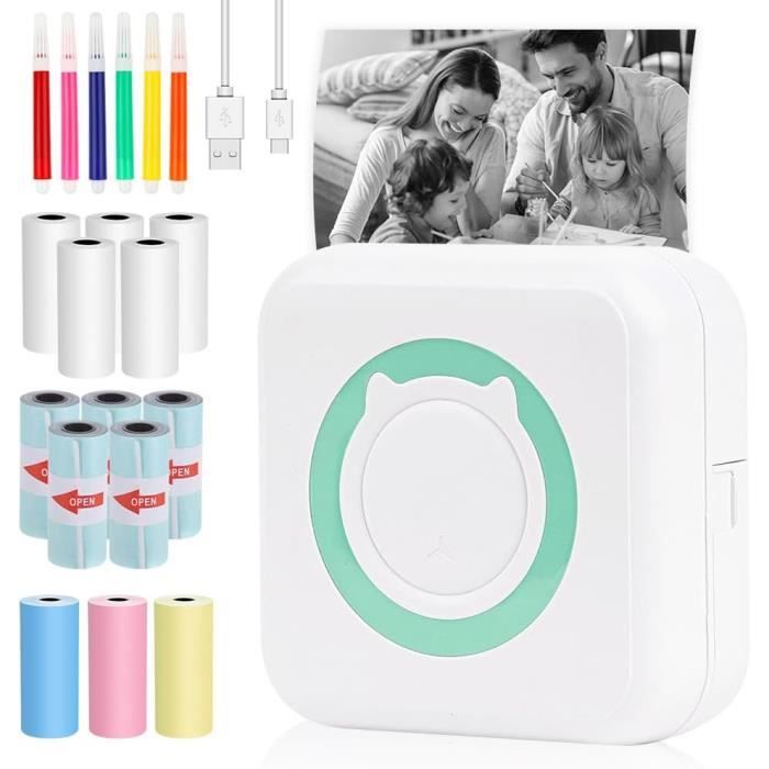 Mini Imprimante Portable, Imprimante Photo Thermique, Bluetooth Avec 13 ...