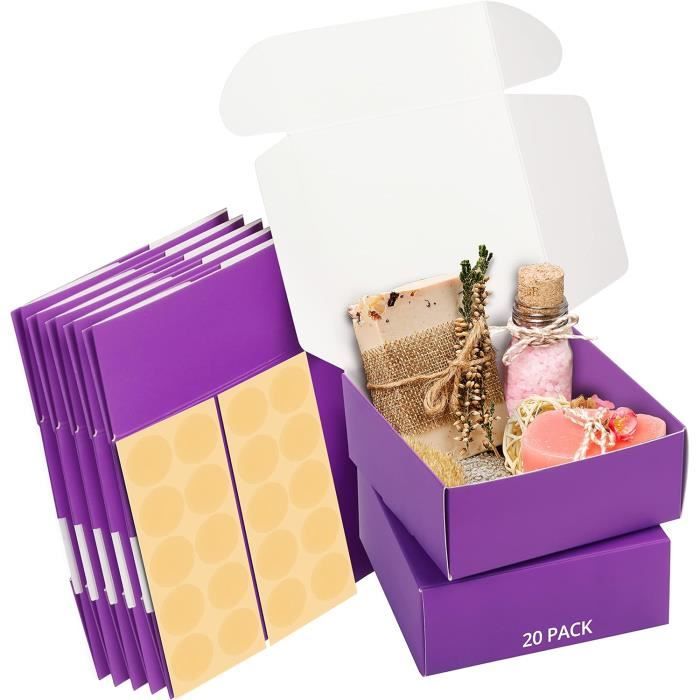 Kurtzy Lot de 20 Boite Cadeau Violette en Carton Carrée - Boite Carton ...