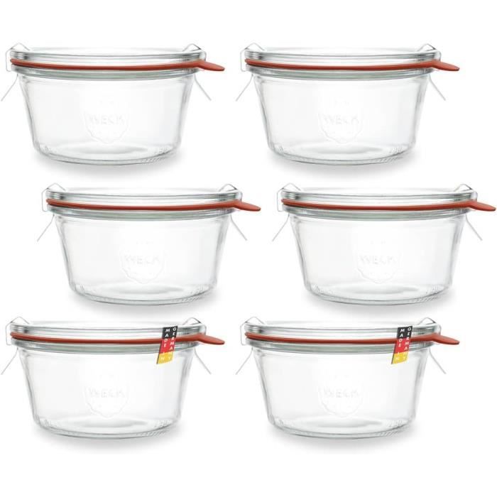 Flaschenbauer.de - Lot de 6 bocaux Weck en verre - En forme de goutte ...