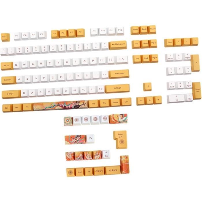 1 Set 124 Keycap Clavier Mécanique Keycaps Vierges Keycaps Pbt Claviers ...