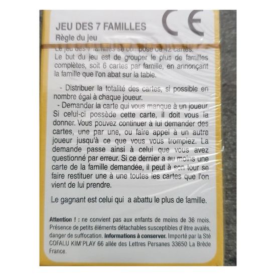 Jeu des 7 familles ,jeu de cartes 7 familles 42 cartes " animaux de la ferme" - Cdiscount Jeux ...