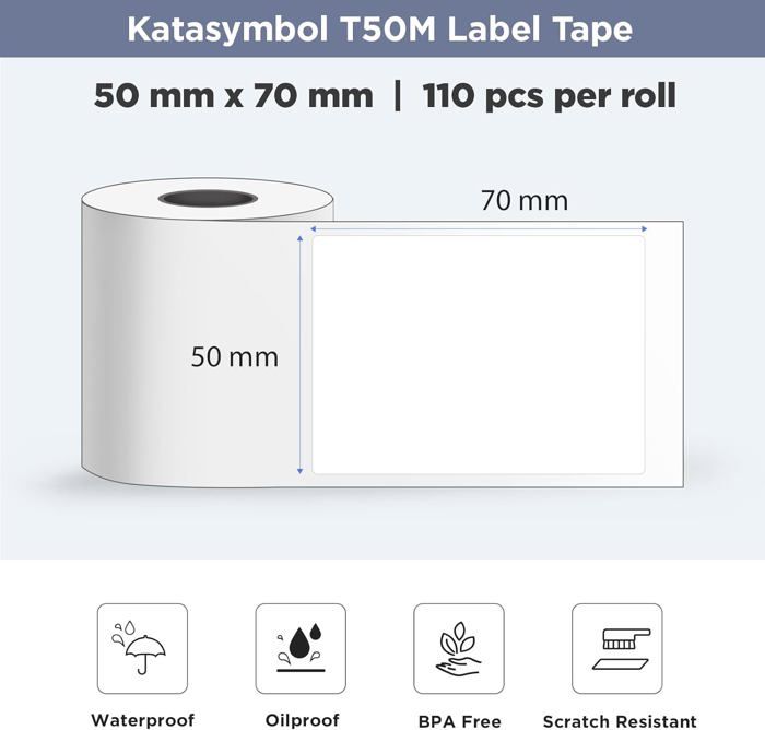 Katasymbol T50M Pro Ruban Adhésif Pour Étiquettes Étanches Pour La ...