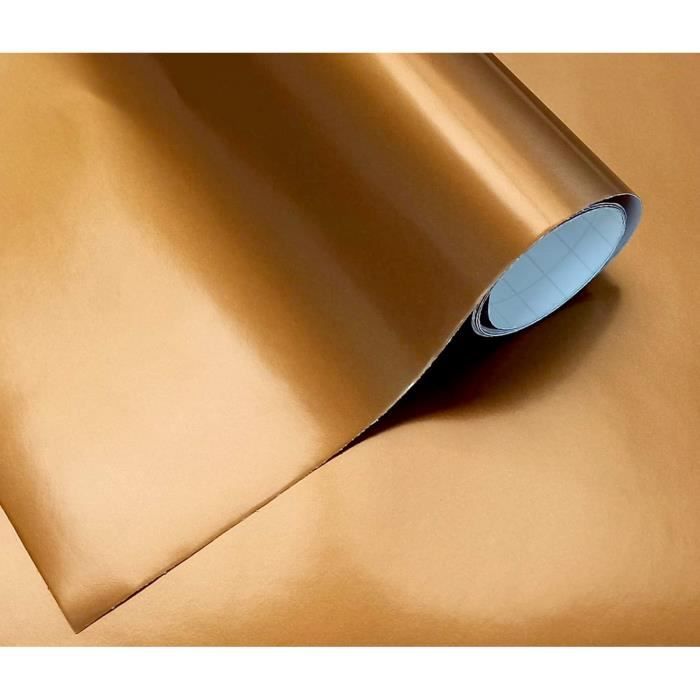 Papier Adhesif Pour Meuble Cuivre Mat Film Adhesif Pour Mur Cuisine ...