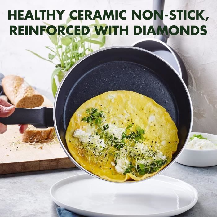 Torino Poêle À Frire Antiadhésive En Céramique Saine De 24 Cm, Sans Pfas, Pour Induction ...
