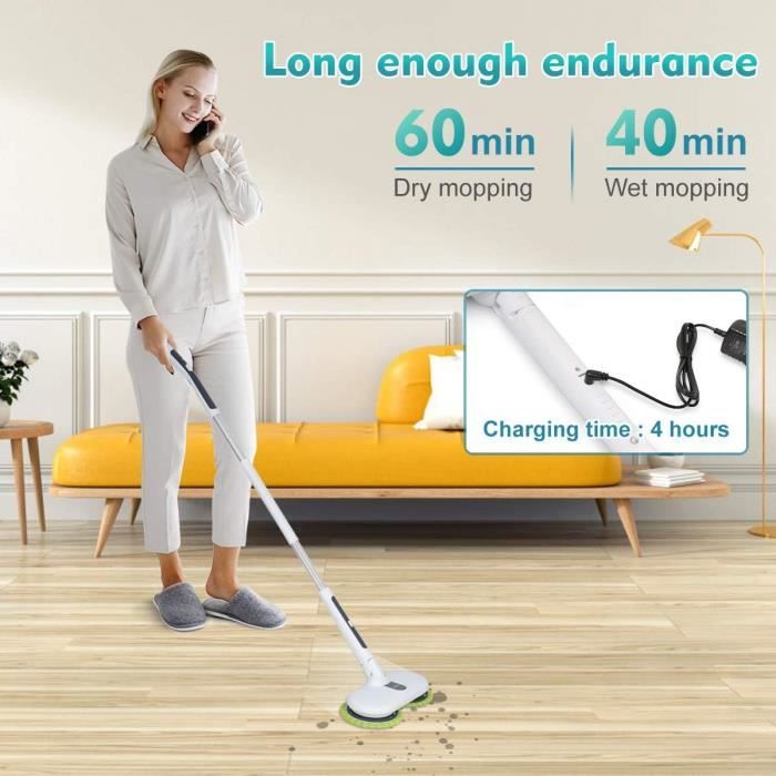 Mini Balai Électrique Sans Fil - Balai Électrique Avec 4 Tampons De ...